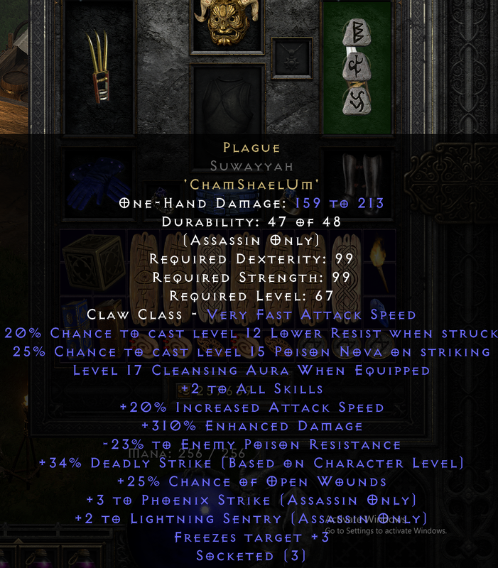 Plague Claws, +3 Phoenix, +2 Lightning - Topic - d2jsp