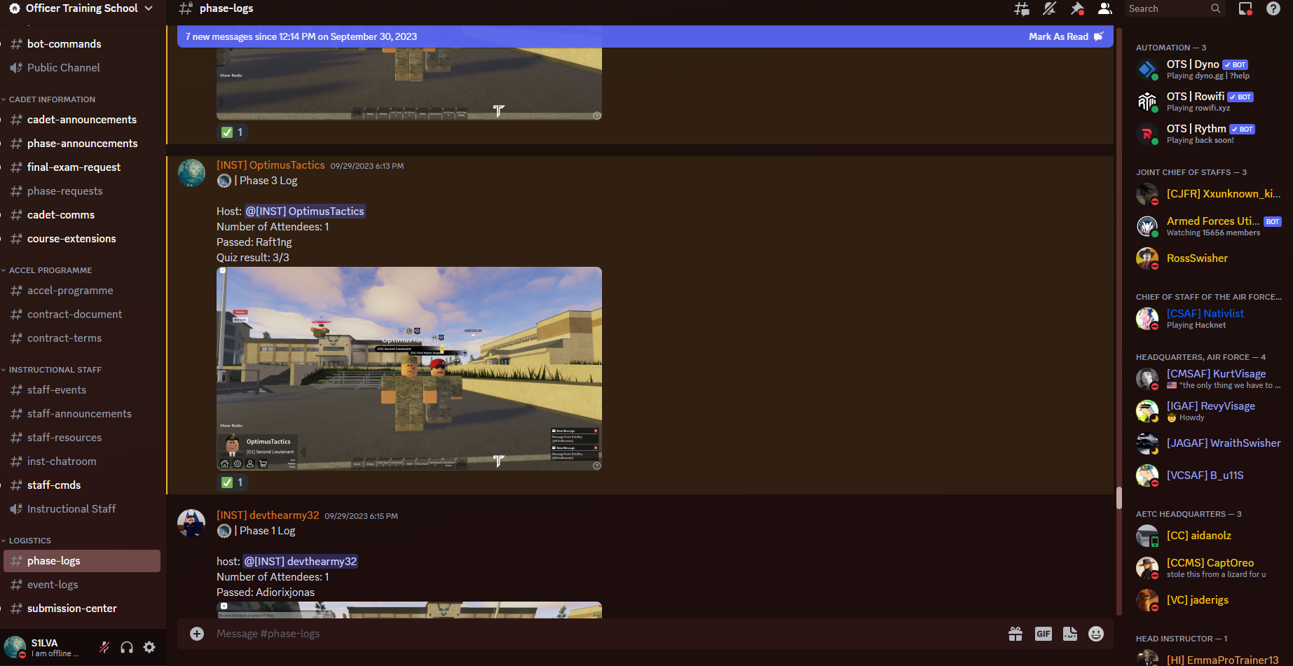 (93) Discord phase logs Officer Training School Google Chrome 10 2 2023 ...