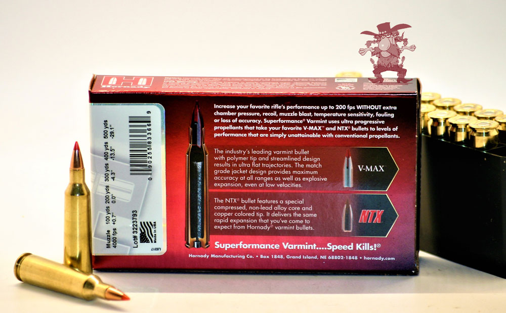 22-250 Vmax Hornady SUPERFORMANCE 22/250 Varmint V-Max 50 Grain 20 ...