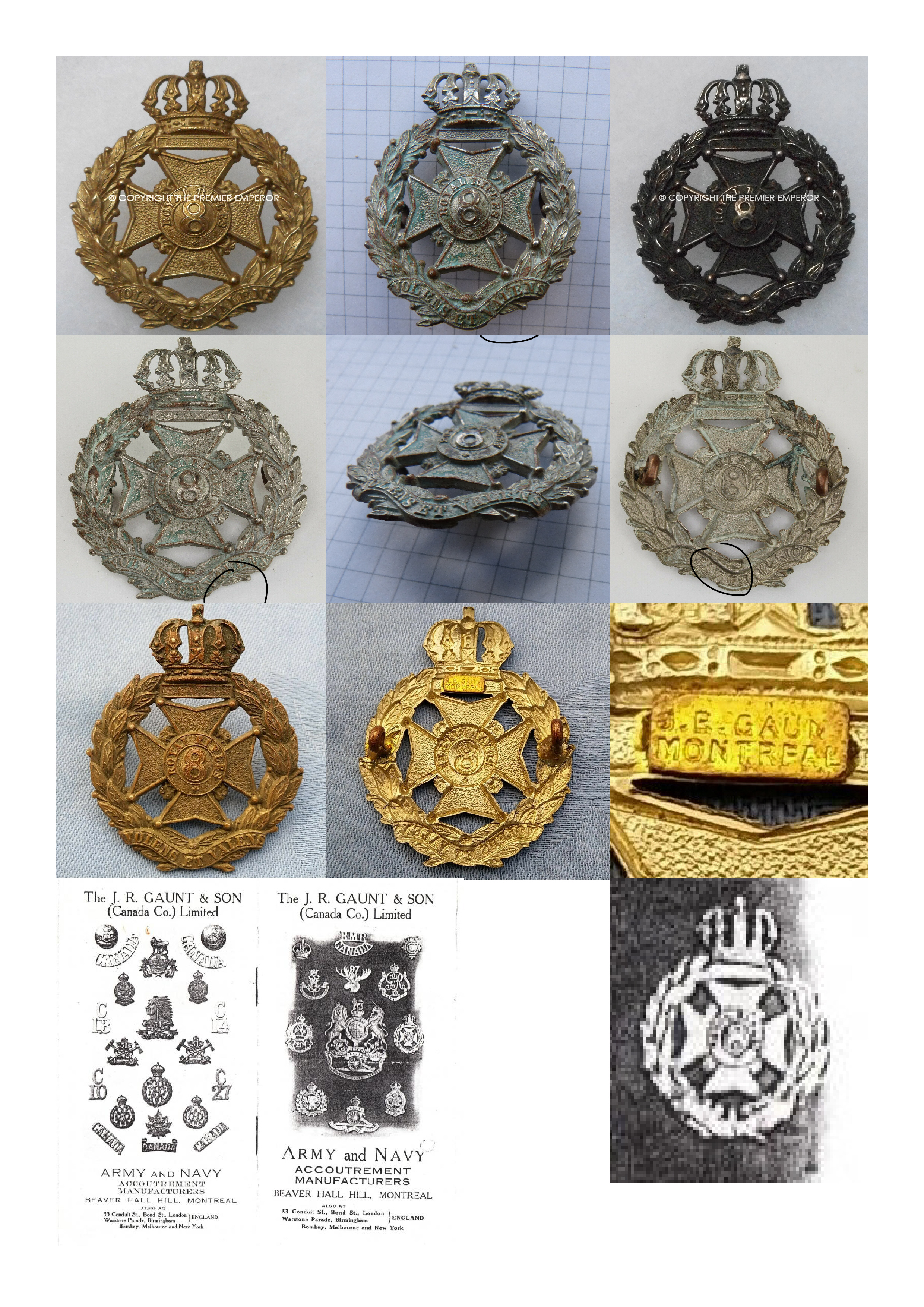 8th Battalion Royal Rifles of Canada 4 badges — Postimages