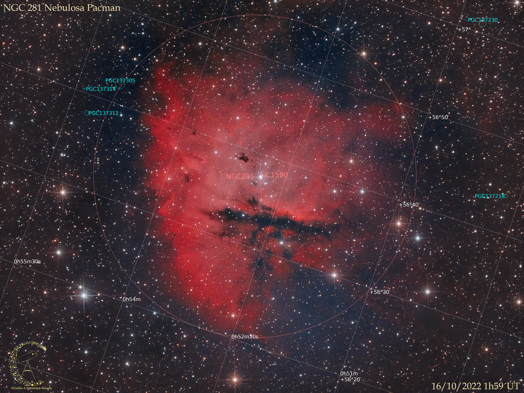 NGC 281 Nebulosa Pacman o comecocos | astrónomo.org