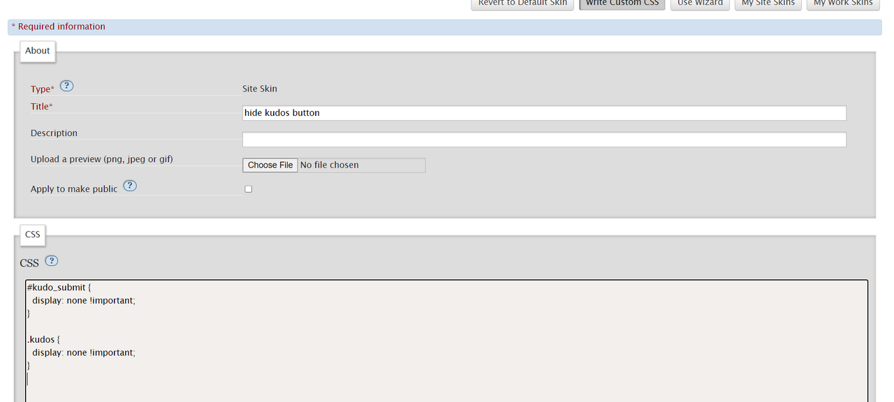 hide all kudos — Postimages