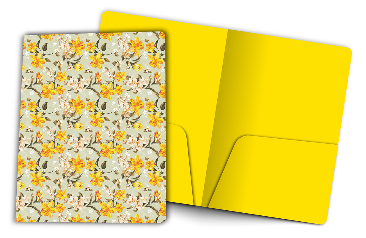 Pocket Folder Yellow Flowers — Postimages