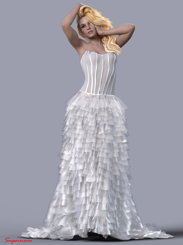 DForce-Wedding Dress For G8F - Free Daz 3D Models