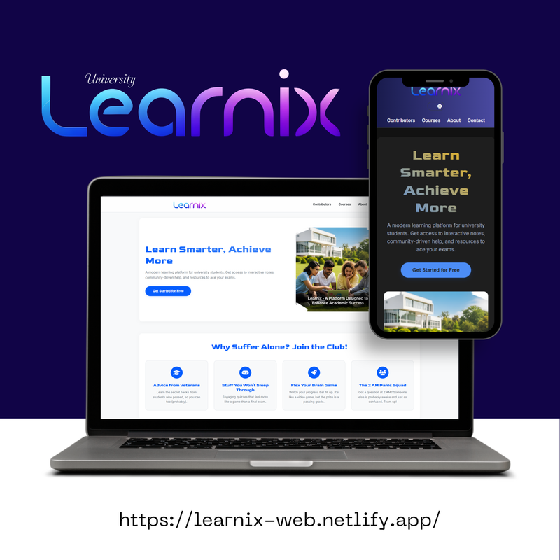 GitHub - ahmed-shahriar04/learnix: A modern learning platform for university students. Get ...