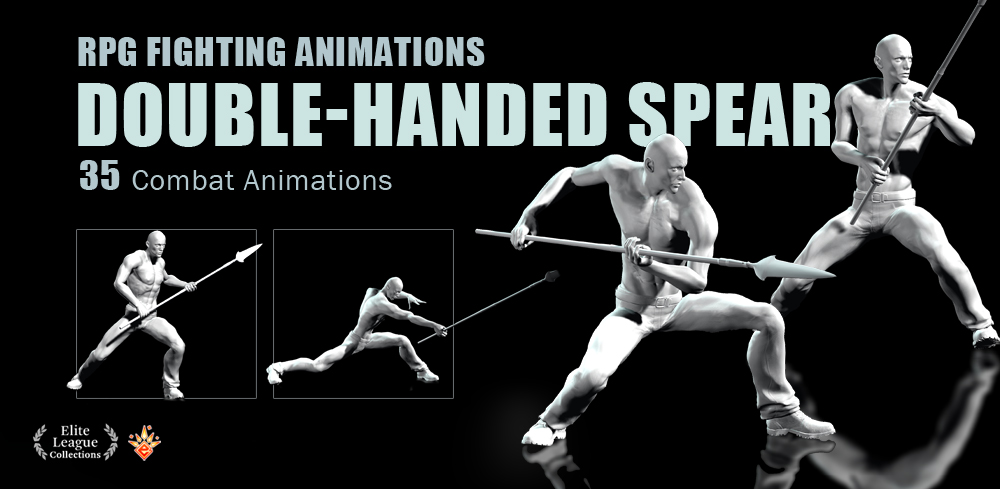 RPG Fighting Animations DOUBLE - HANDED SPEAR 2025 - Free Daz 3D Models