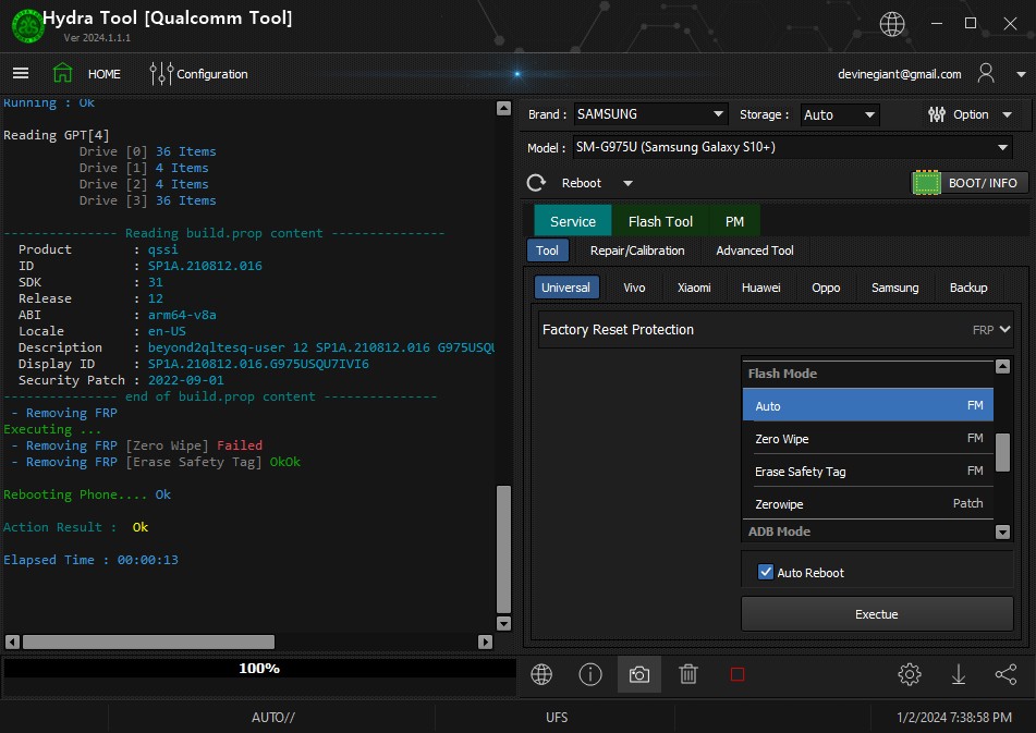 SM-G975U (Samsung Galaxy S10+) FRP REMOVE EDL ONLY HYDRA TOOL - GSM-Forum