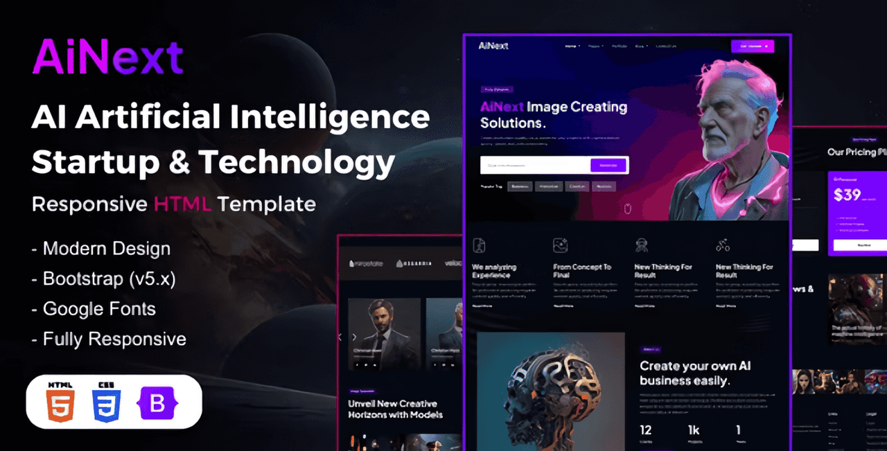 AiNext - AI Agency & Startup HTML Template – Bliter GPL