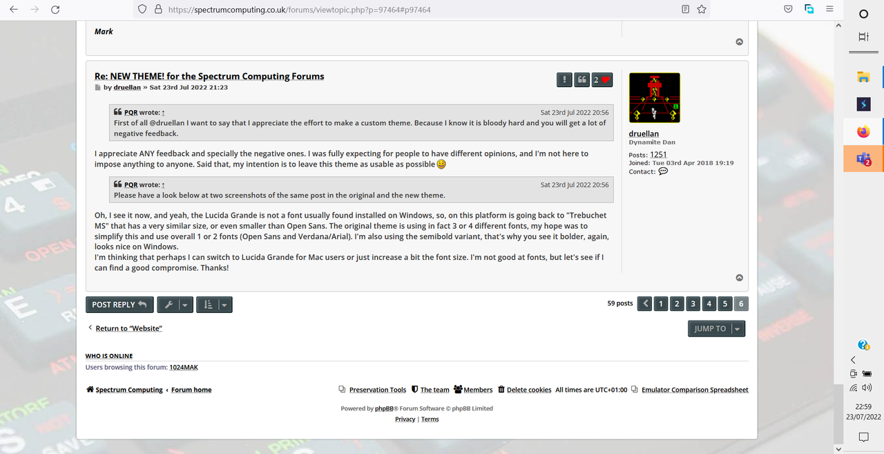 Screenshot from Spectrum Computing, Firefox on Laptop running Windows — Postimages