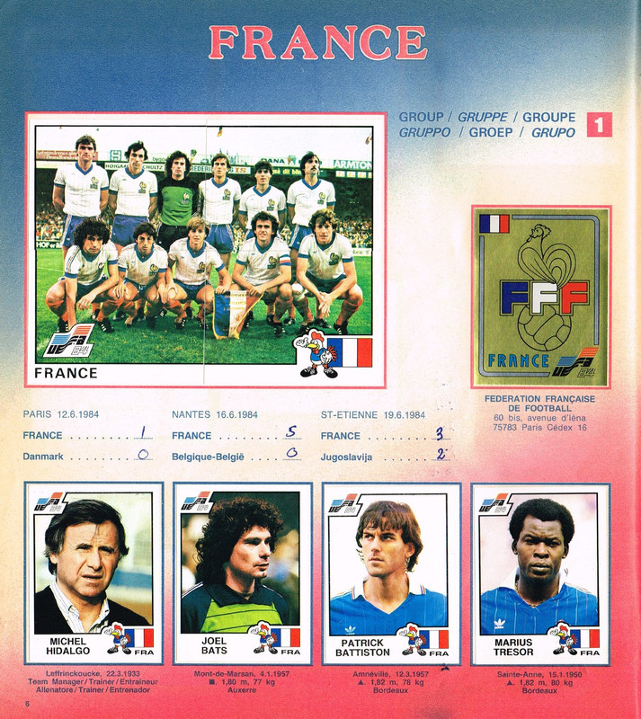 L'album UEFA Euro 1984, France Panini 08 — Postimages