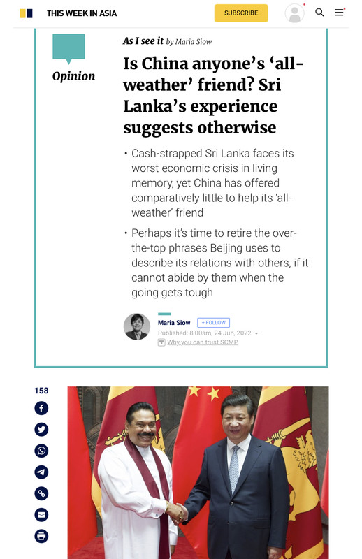 [SCMP]AMDL Maria Siow says that Sri Lanka’s debt crisis reveals ...