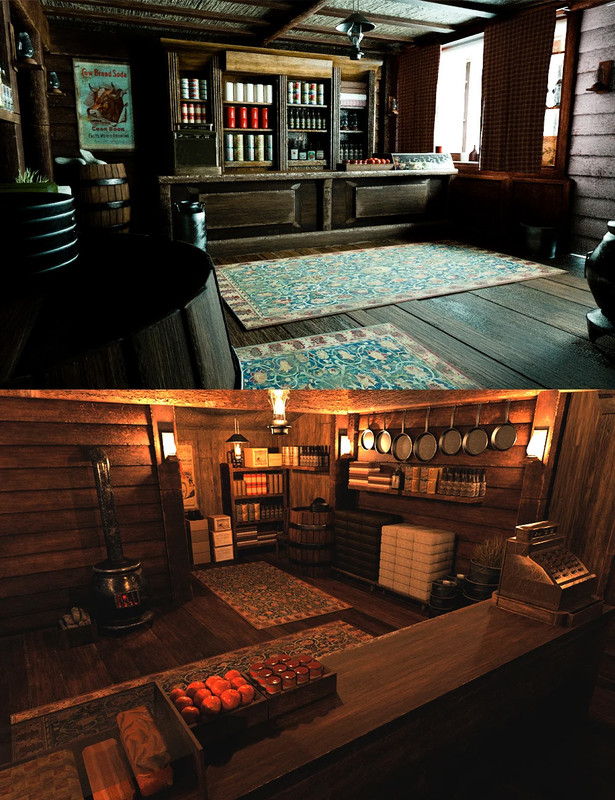 M3D Western General Store Interior - Free Daz 3D Models