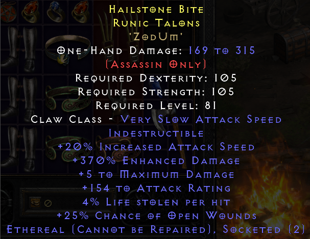 Cruel 2os Runic Talons - Topic - d2jsp