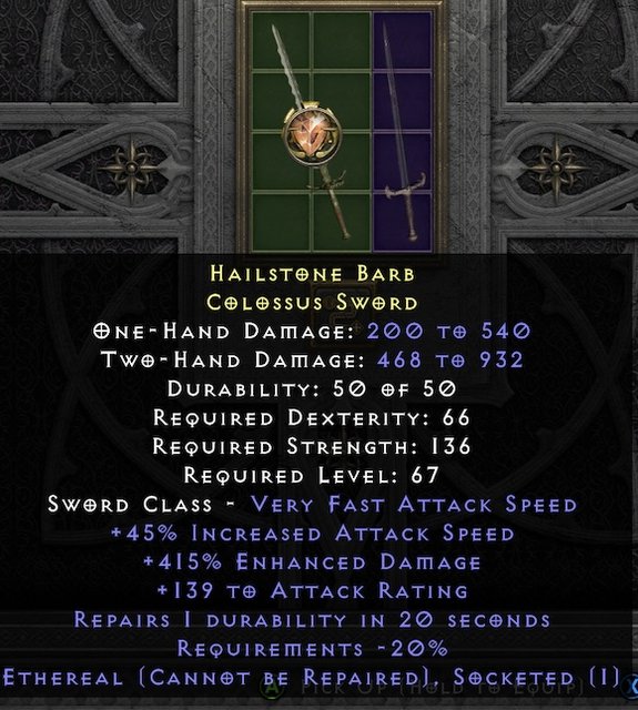 Erep Cruel Fools Bb/cb +1mastery Bvb Swords Ft - Topic - d2jsp