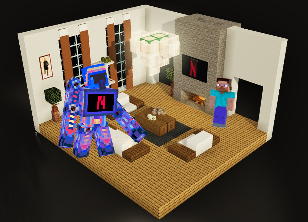 Cyber Punk Golem with Netflix Minecraft Mob Skin