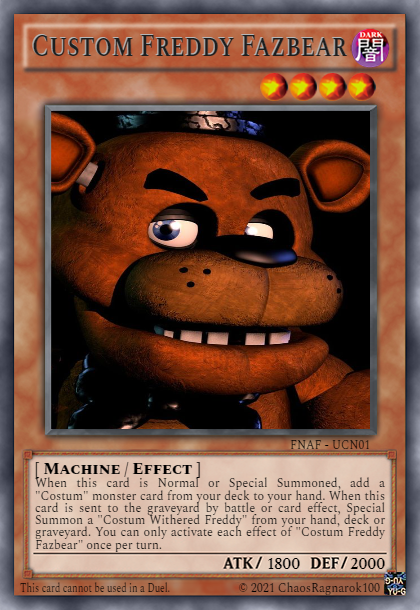 New FNAF Monster Card - Withered Freddy and Correction of the card ...