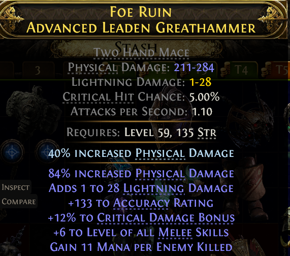 2x +6 Melee Mace Maul For Giant's Blood Str 142 - Topic - d2jsp