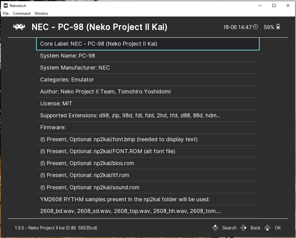 I tried to get Neko Project II working, but when I tried to boot it up ...