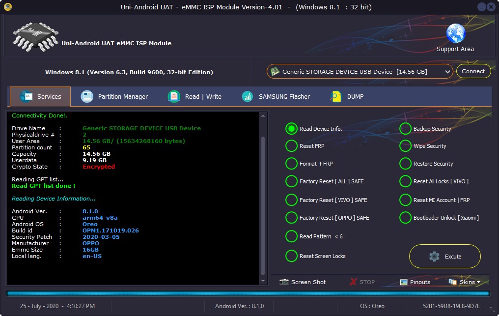 OPPO A3s CPH-1803 Screen Lock Reset Without Dataloss Done BY UAT EMMC ...