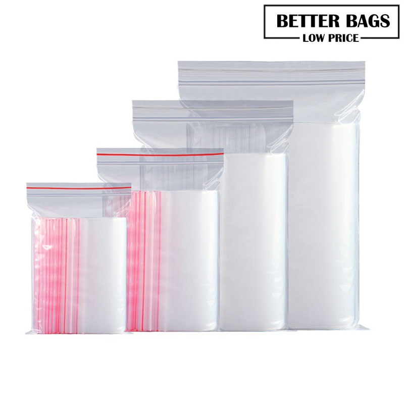 CLEAR HEAVY DUTY STRONG PLASTIC GRIP SEAL ZIP POLY BAG BAGS - ALL SIZES ...