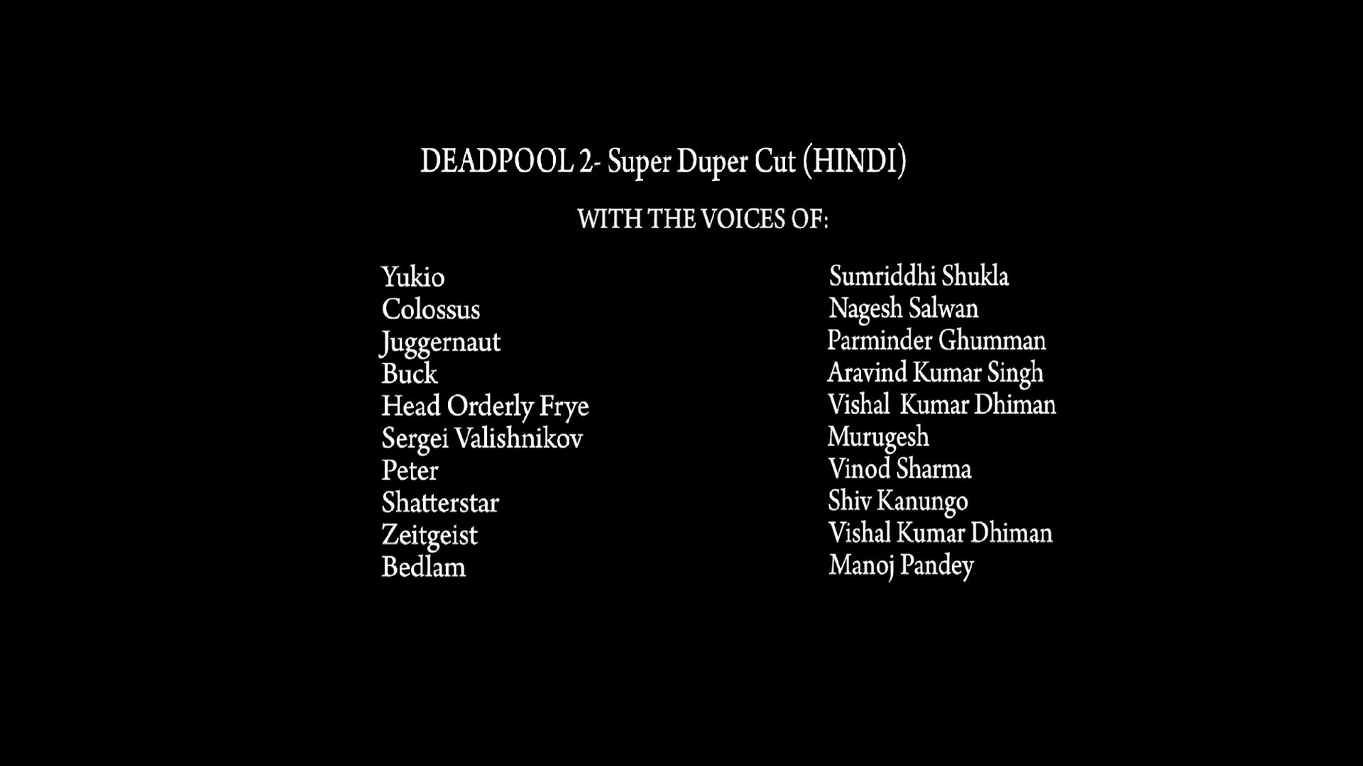 Deadpool 2 Super Duper Cut 2018 1080p Blu Ray Disc hi in DUB CREDITS 2 ...