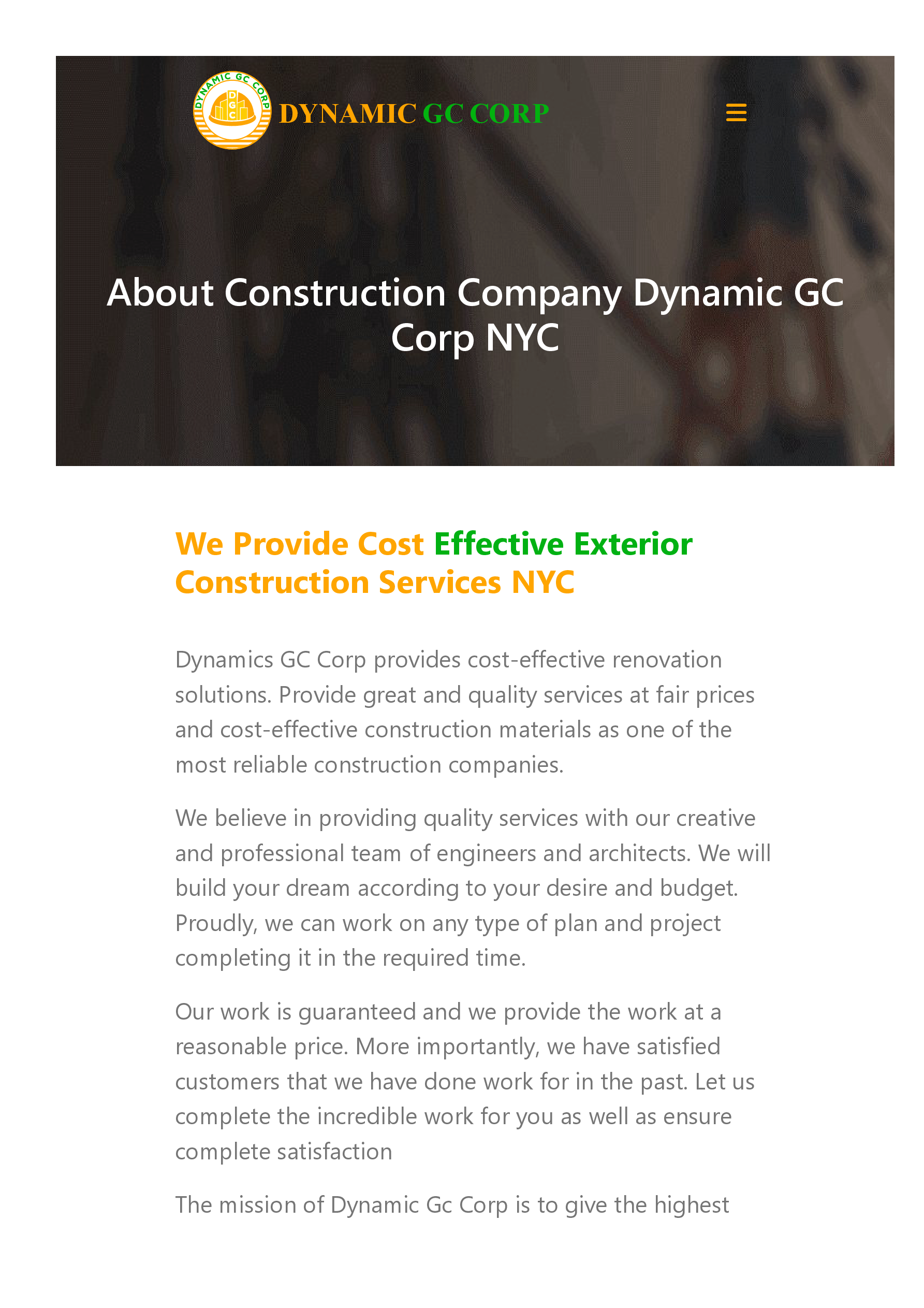www dynamicgccorp com about exterior construction company dynamic ...