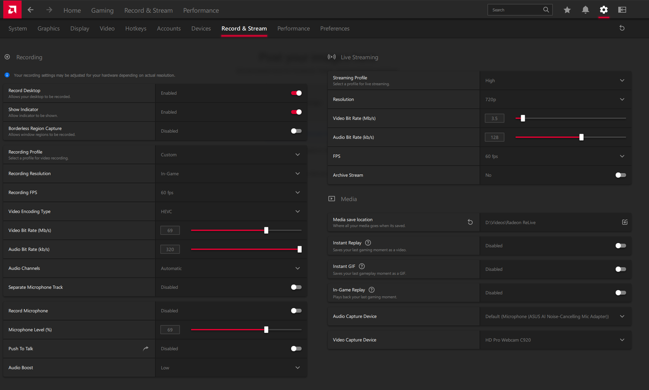 My Relive settings 2021 — Postimages