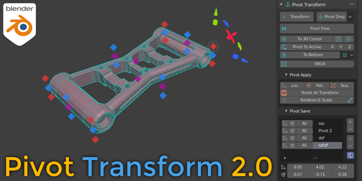 Pivot Transform 2.3.0 Addon Blender 2025 - Free Daz 3D Models