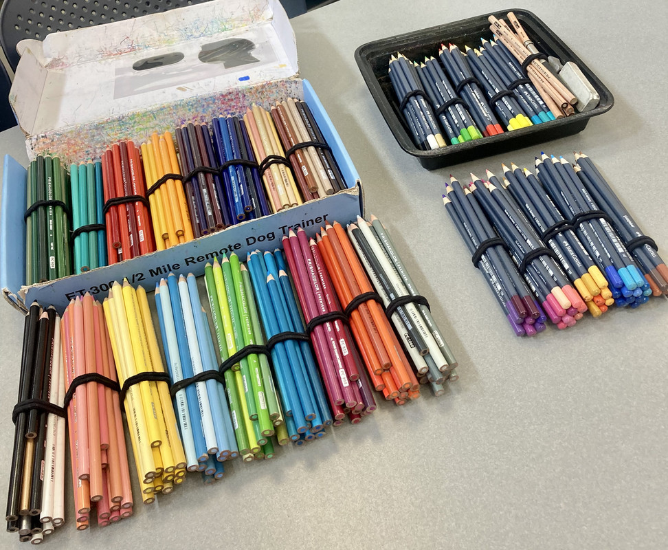 Does anyone arrange their colored pencils by color, or do you just go ...