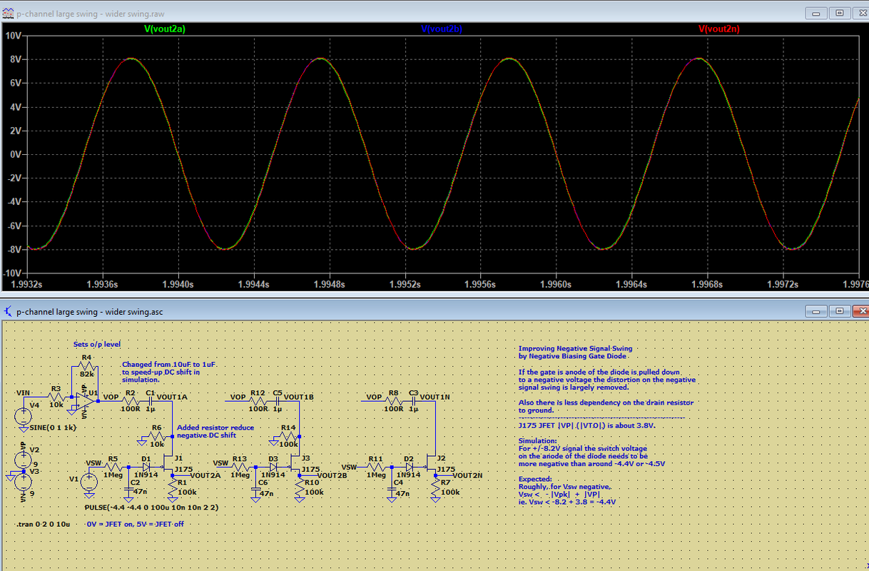 JFET switch improved negative swing — Postimages