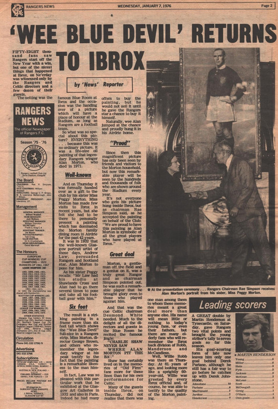 The story of the Wee Blue Devil's portrait that hangs on the Marble ...