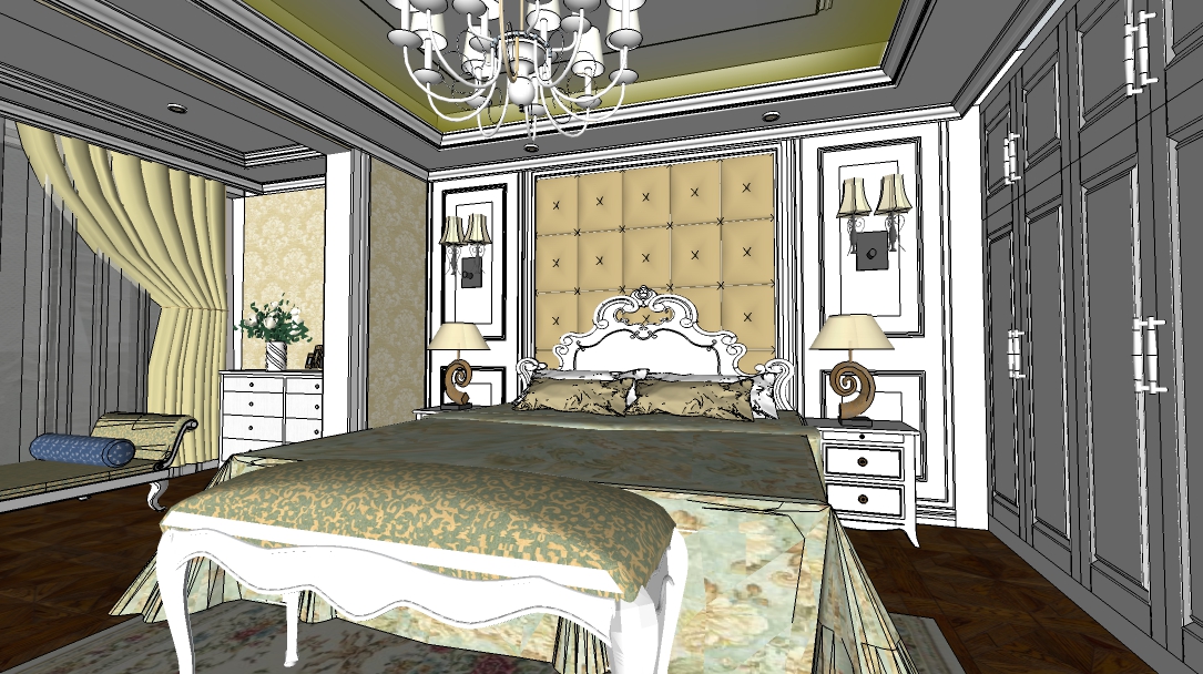 1019 Interior Classic Scene Sketchup Model Free Download Part 2