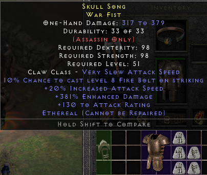 20k For Blade Fury Warfist - Topic - d2jsp