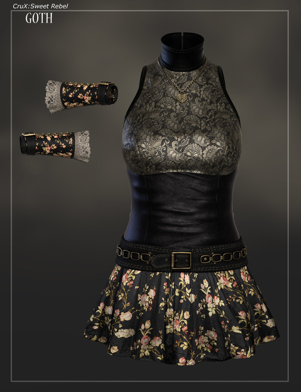 (FILLED 2023-02-19) CruX Sweet Rebel: Goth - Free Daz 3D Models