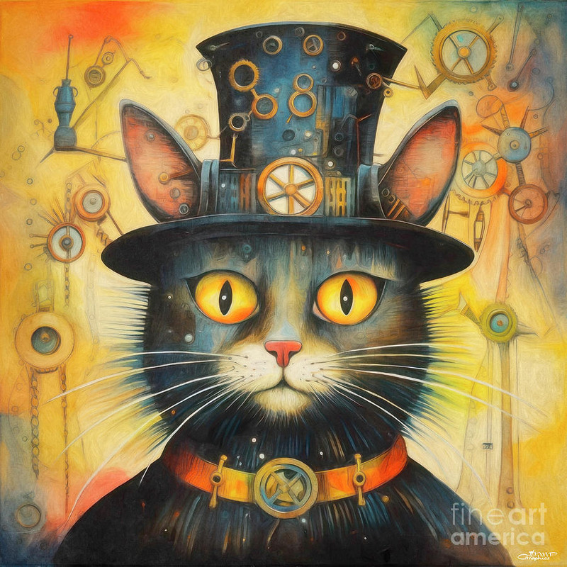 51 black steampunk cat jutta maria pusl — Postimages