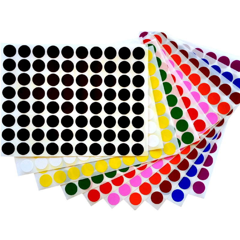 Round Dot 1/2 Inch Stickers 13mm Color Coding Marking Adhesive Labels ...