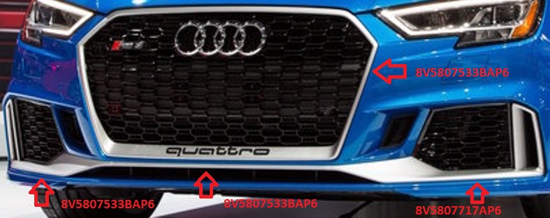 Wanted: Need OEM RS3 Silver Front Bumper Grill & Trim
