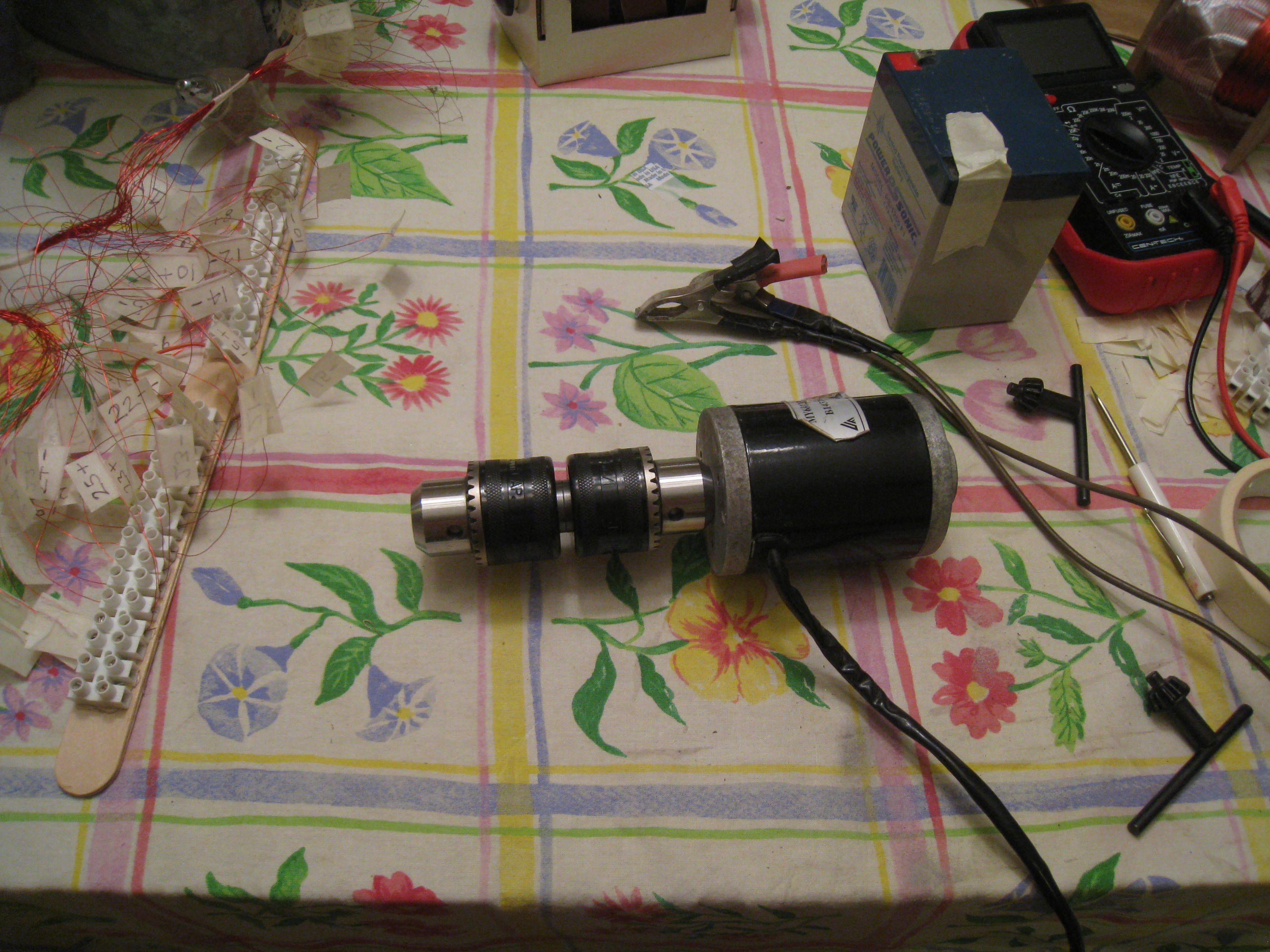homemade double drill chuck motor adapter — Postimages
