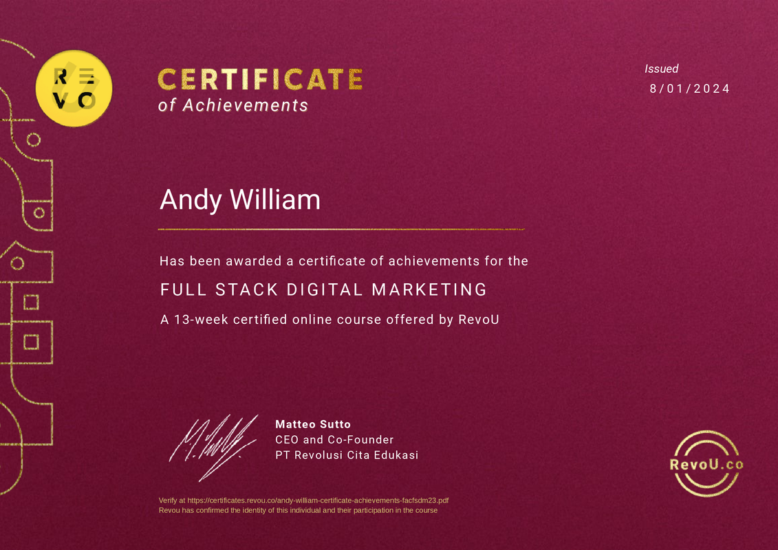andy william certificate achievements facfsdm23 — Postimages