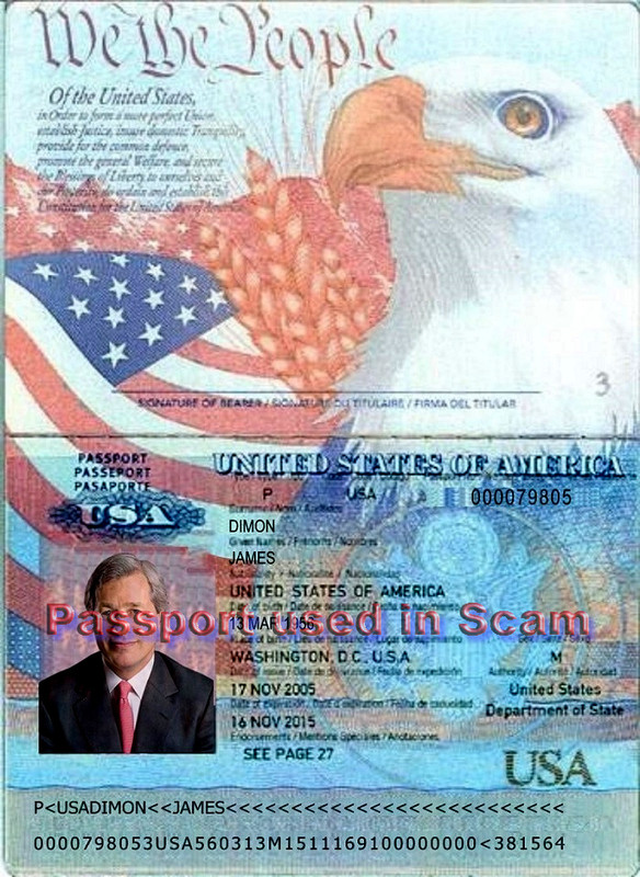 MR JAMES DIMON INTERNATIONAL PASSPORT — Postimages