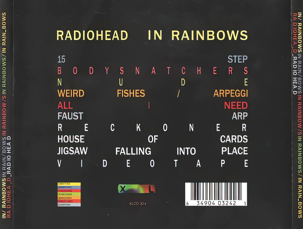 Might anybody have In rainbows back art in high resolution for a jewel ...