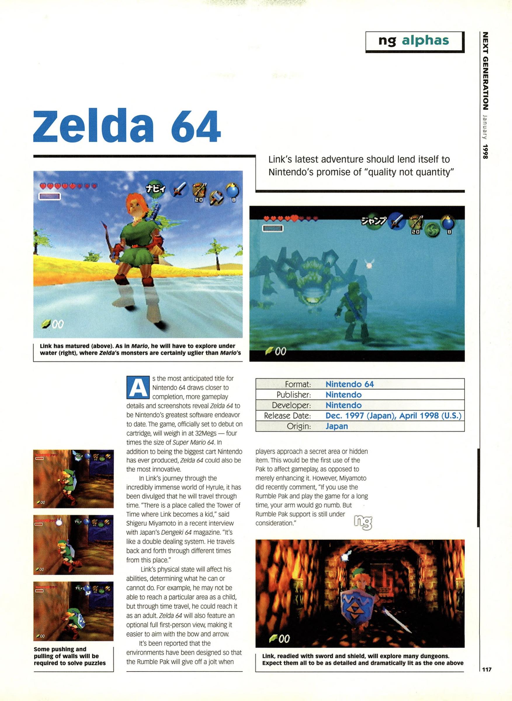 Legend of Zelda: Ocarina of Time - EDGE and Next Generation magazine ...