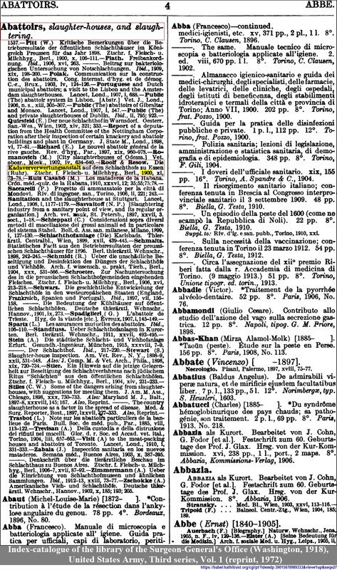 WW1 Index catalogue of the library of the Surgeon General's Office 1918 ...