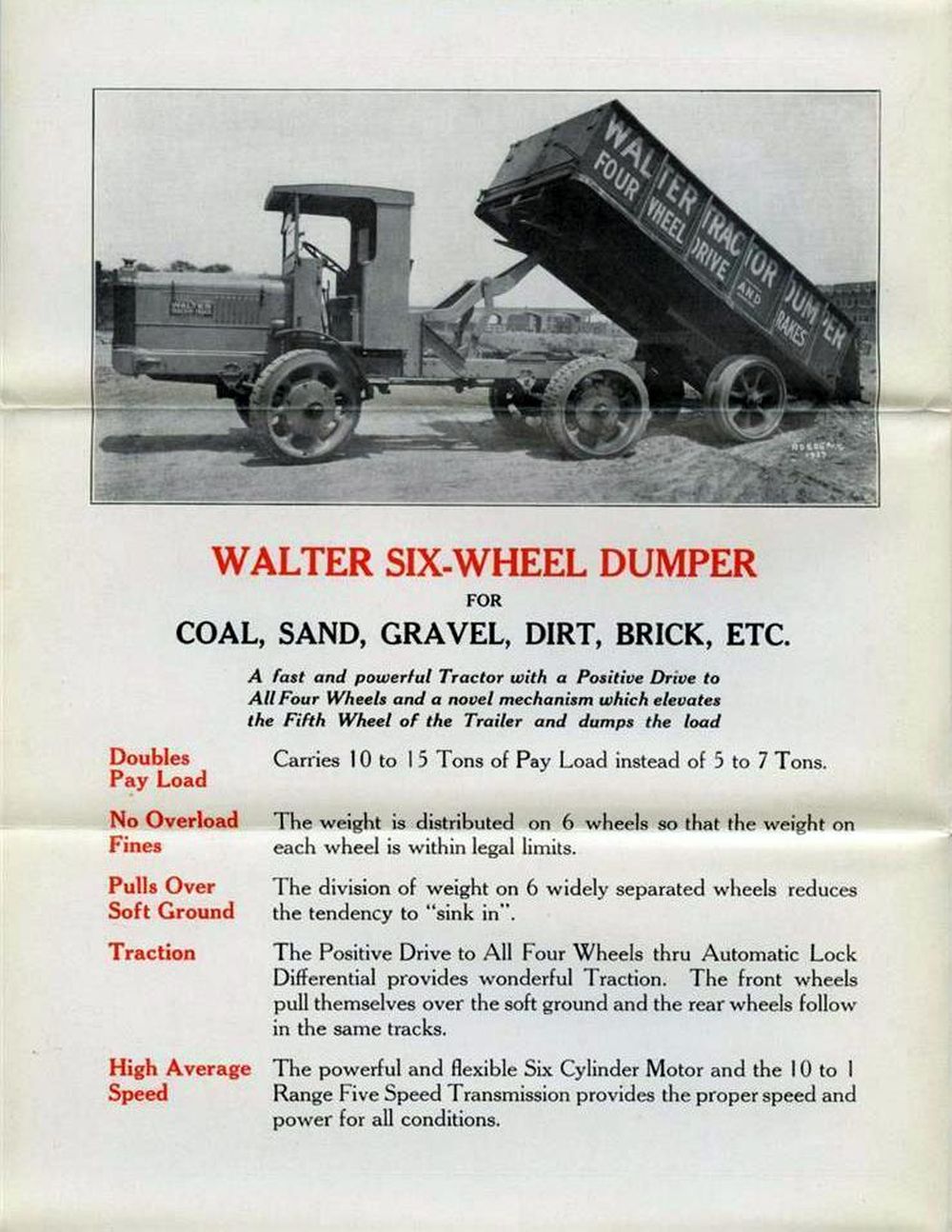 Walter '27 Six Wheel Dumper specs 1 — Postimages