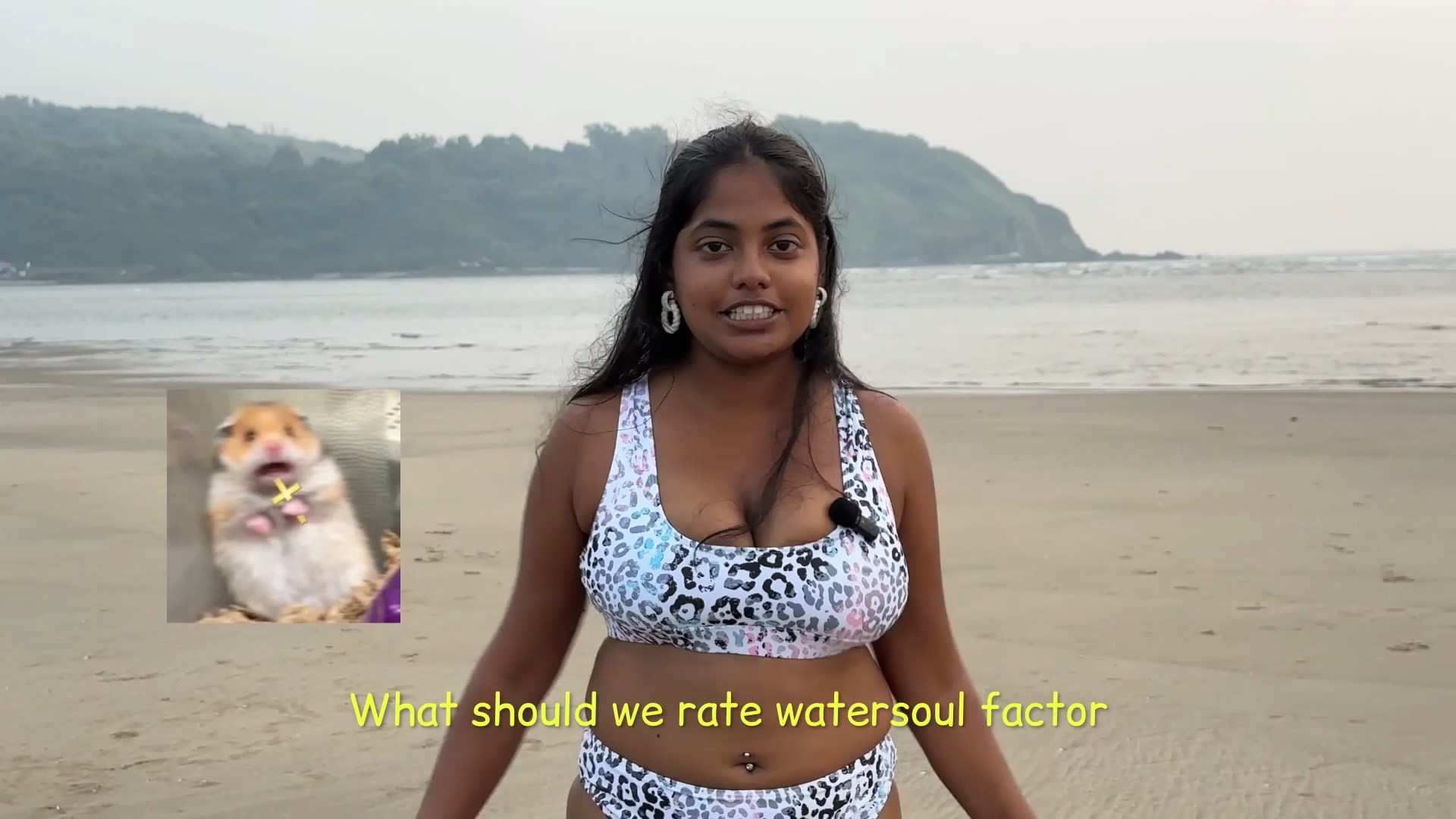 Watersoul huge Hanging Breasts and pierced navel in red and white bikini mp4 snapshot 01 51 514 ...