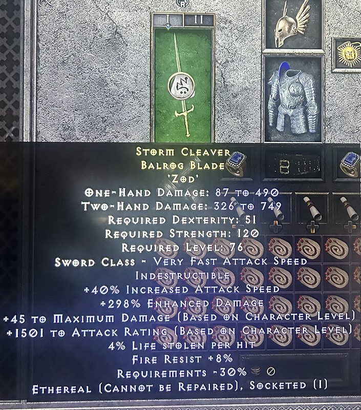 Storm Cleaver Rare Bb 289ed/40ias/fools Mod - Topic - d2jsp