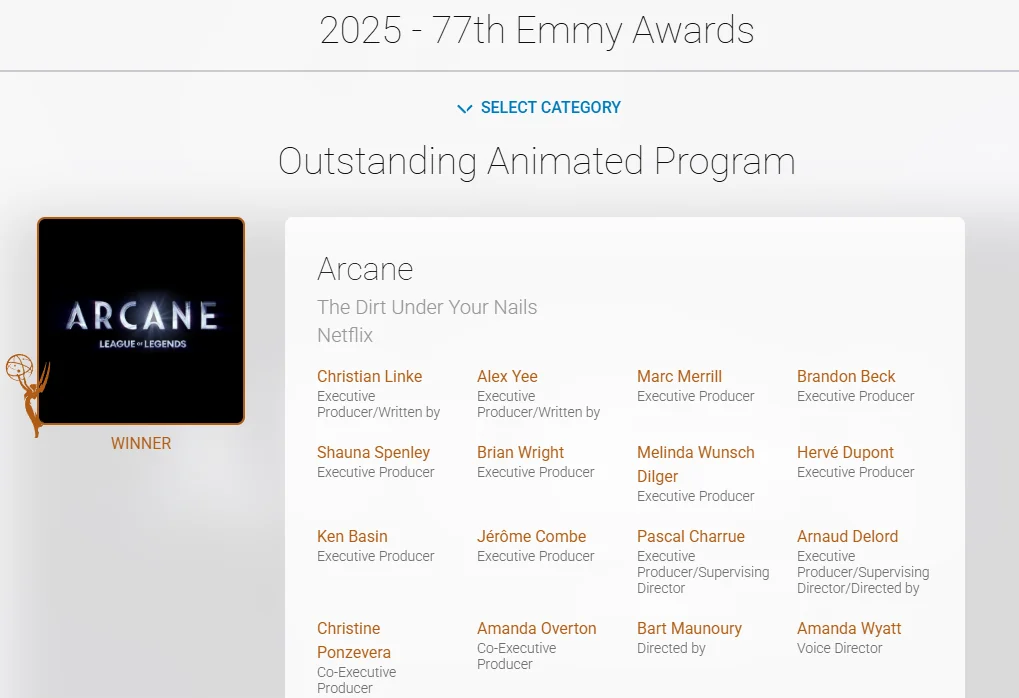 Arcane Season 2 Wins 'Outstanding Animated Program' Award at the 77th ...