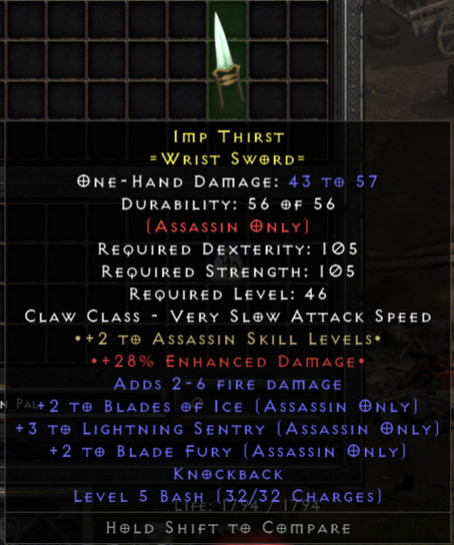 Claw 2sin/3ls/2fury - Topic - d2jsp