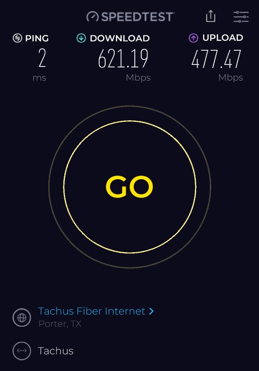 Tachus upgraded my 500 mbps plan to 600 mbps at no cost, how awe