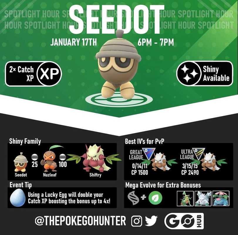 Ini Detail Seedot di Pokemon Go Spotlight Hour Besok! - Greenscene